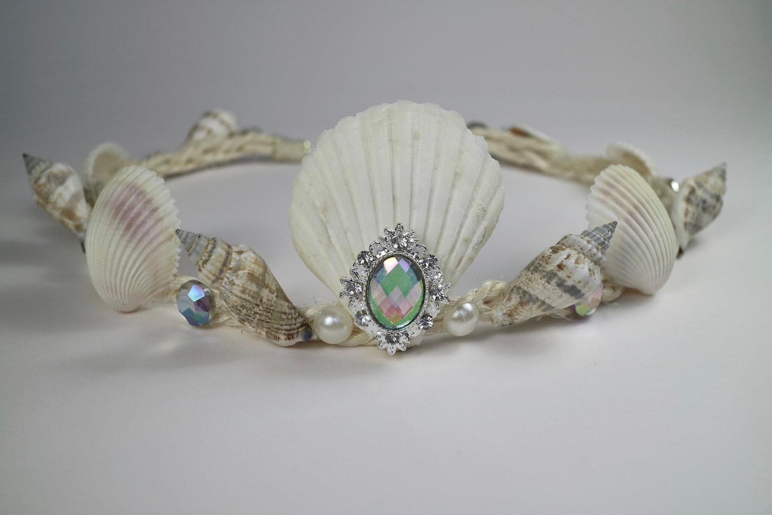 Sea Shell Diamond Pearl Mermaid Custom Crown Tiara Hair Head Band - Etsy