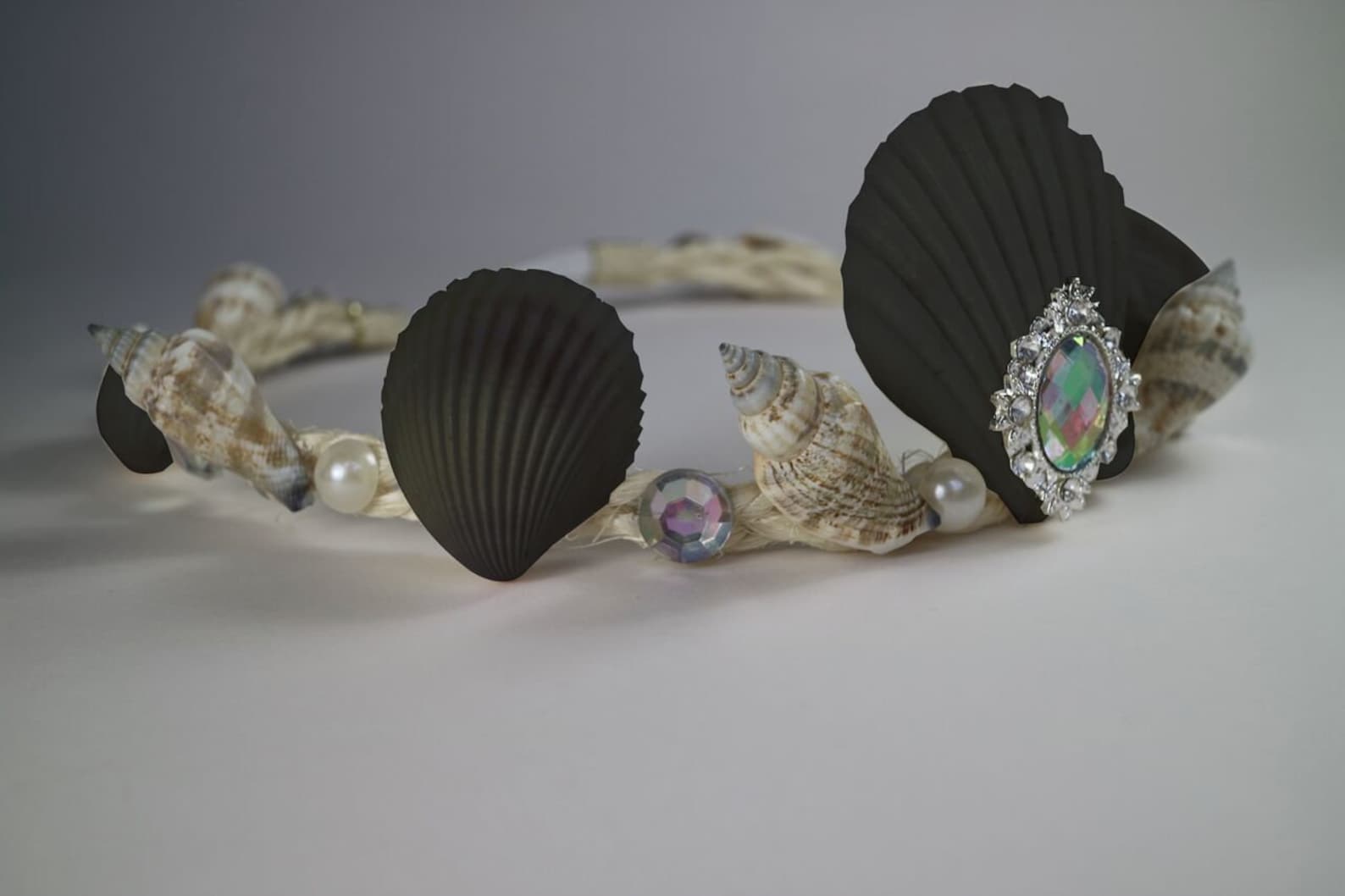 Sea Shell Diamond Pearl Mermaid Custom Crown Tiara Hair Head Band - Etsy