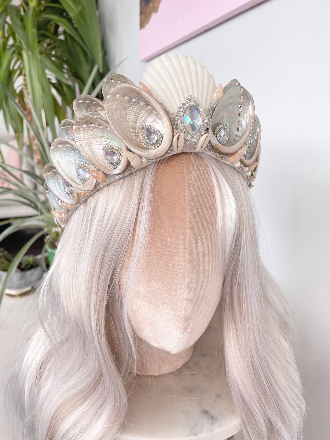 Thor Iridescent Sea Shell Mermaid Crown Hair Band Headband Pearl ...