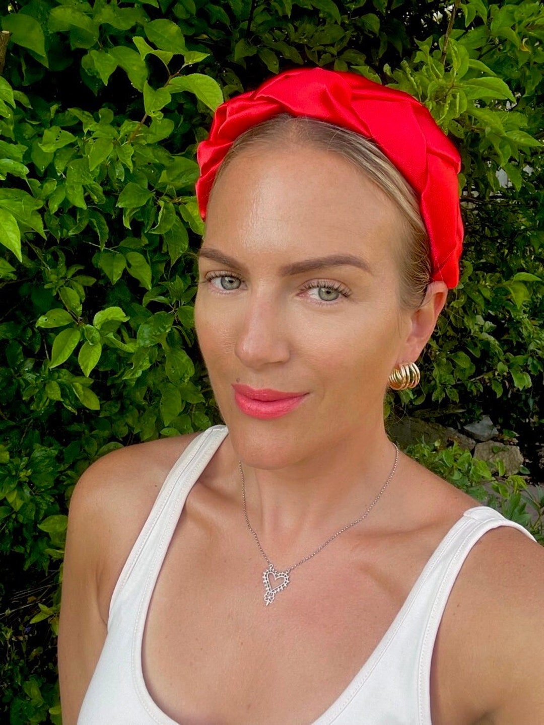 Red Plait Silk Satin Headband Hair Band Tiara Crown Head Piece Wedding ...