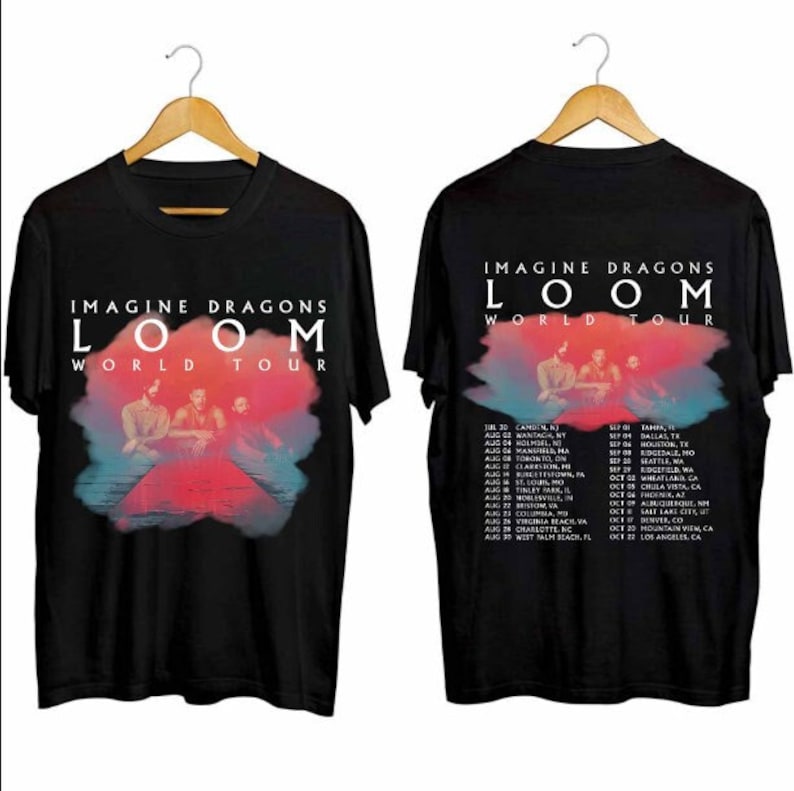2 Sided Imagine Dragons Loom Tour 2024 Camisas unisex y camisa juvenil ...
