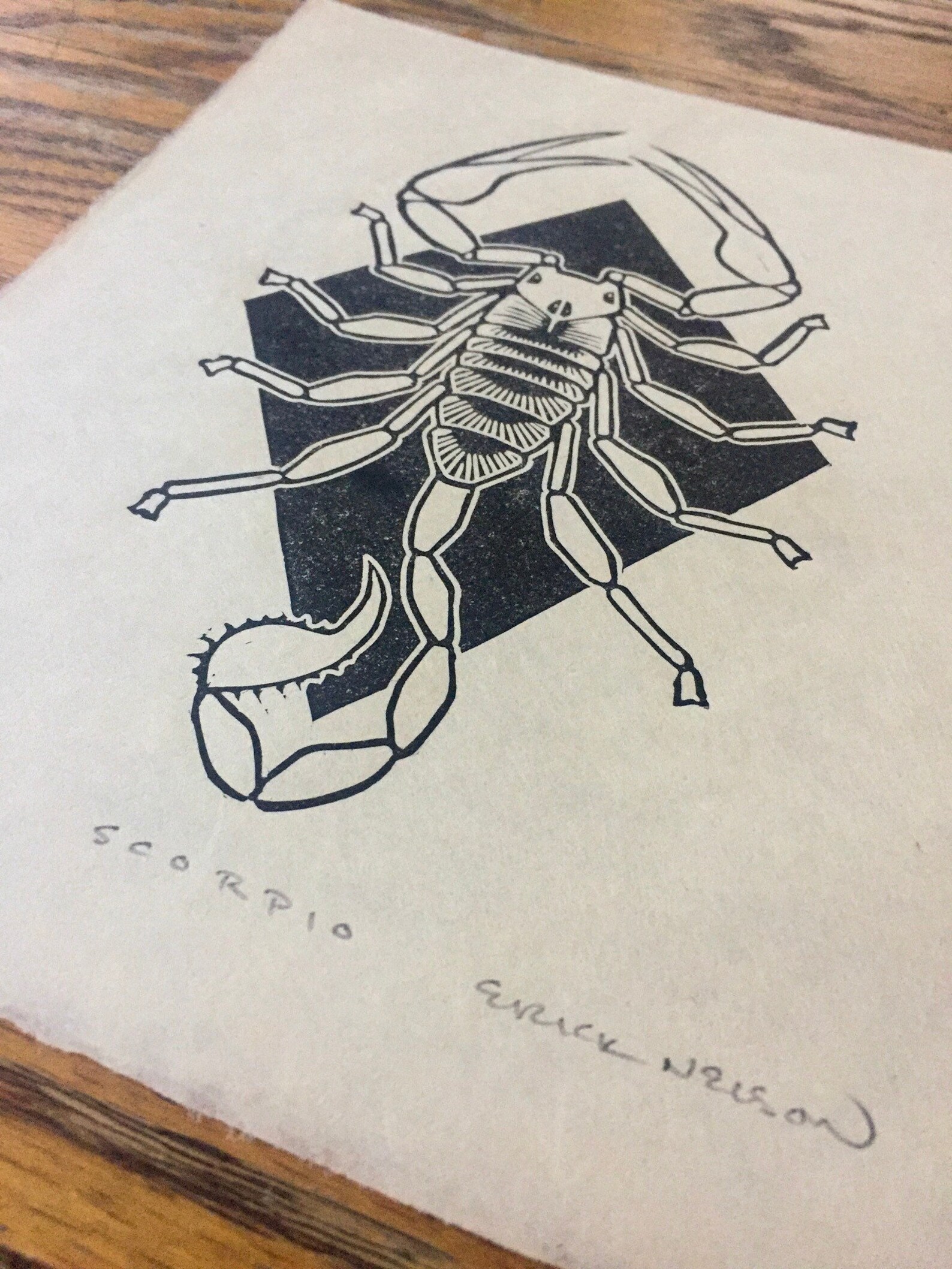 Scorpio Linocut Print - Etsy