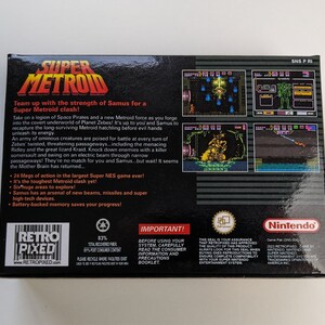 Super Metroid Super Nintendo Complete Pack Box, Manual, Poster, Inner ...