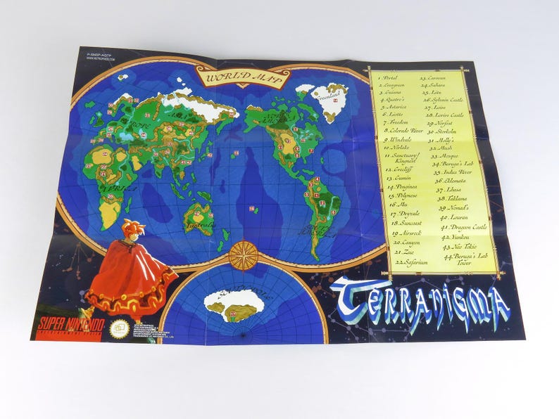 Terranigma - Super Nintendo - Poster/map (FOLDED) - Etsy