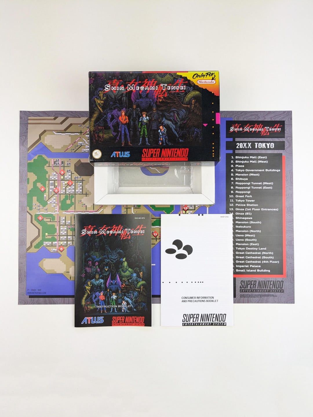 Shin Megami Tensei - Super Nintendo - Complete Pack Box, Manual, Poster ...