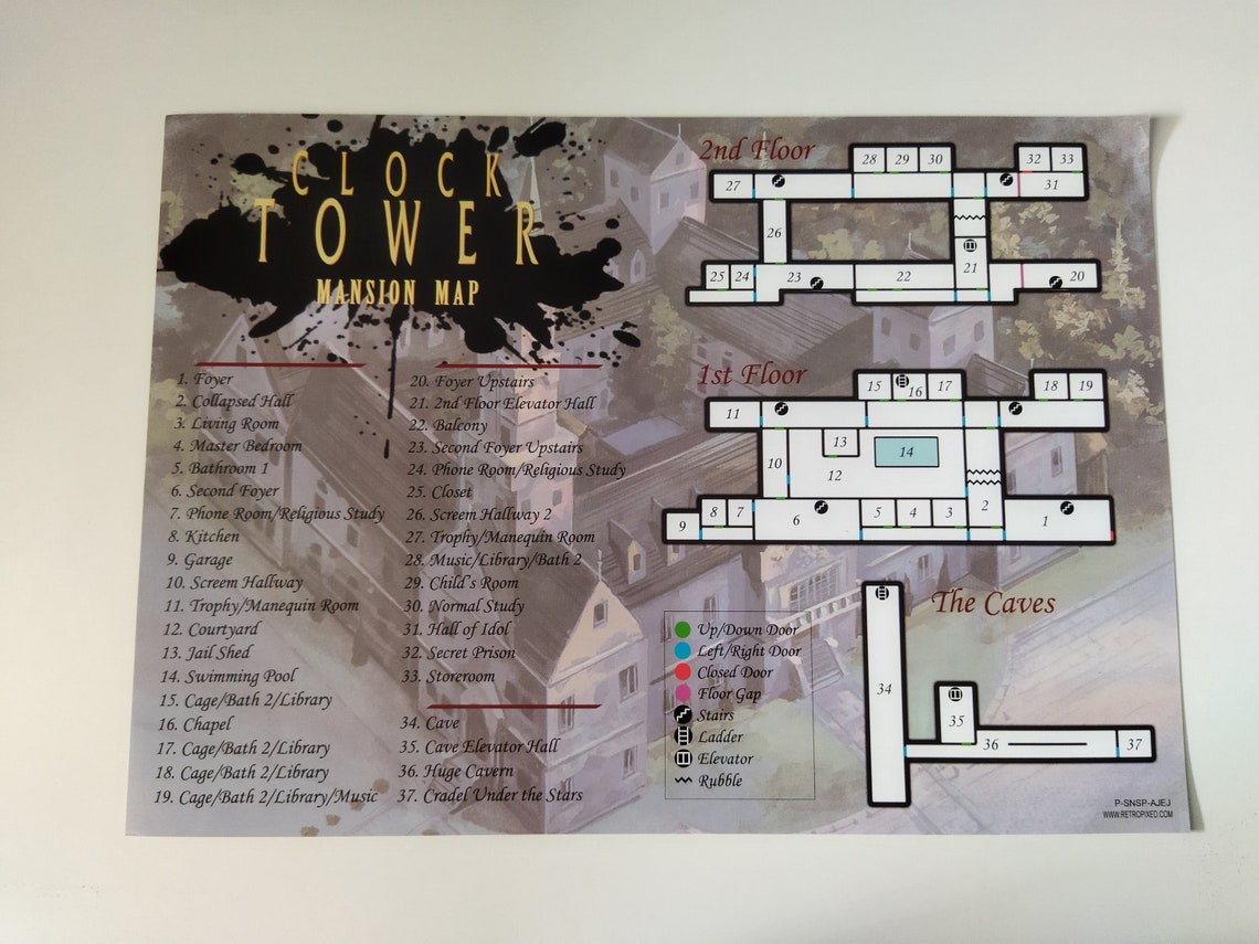 Clock Tower Super Nintendo Map FOLDED - Etsy