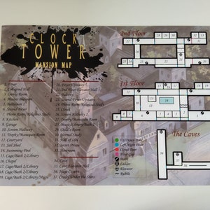 Clock Tower - Super Nintendo - Map (FOLDED) - Etsy