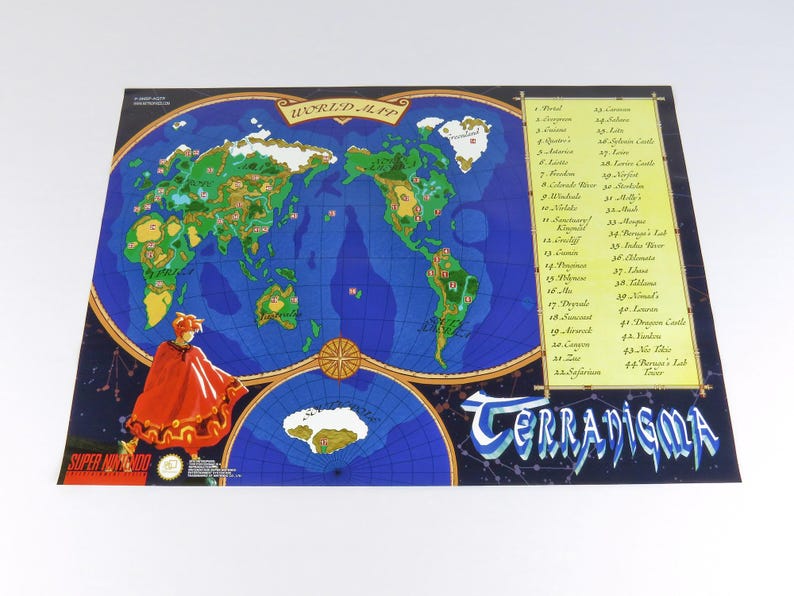Terranigma - Super Nintendo - Poster/map (FOLDED) - Etsy
