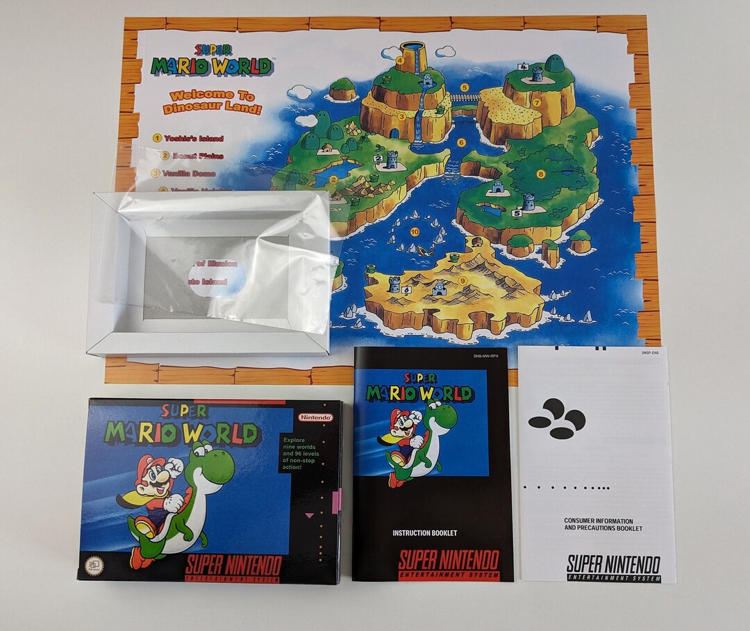 Super Mario World - Super Nintendo - Complete Pack Box, Manual, Poster ...
