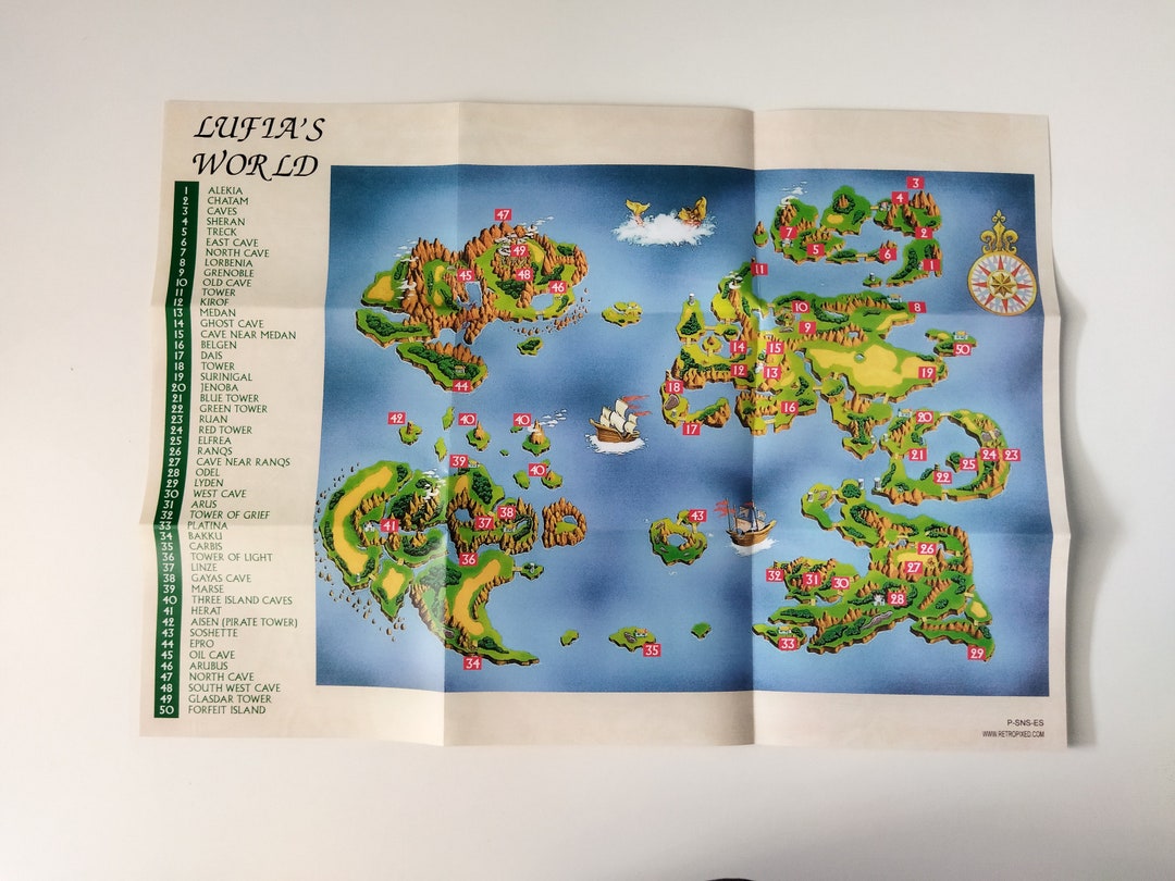 Lufia & the Fortress of Doom - Super Nintendo - Poster/map (FOLDED) - Etsy