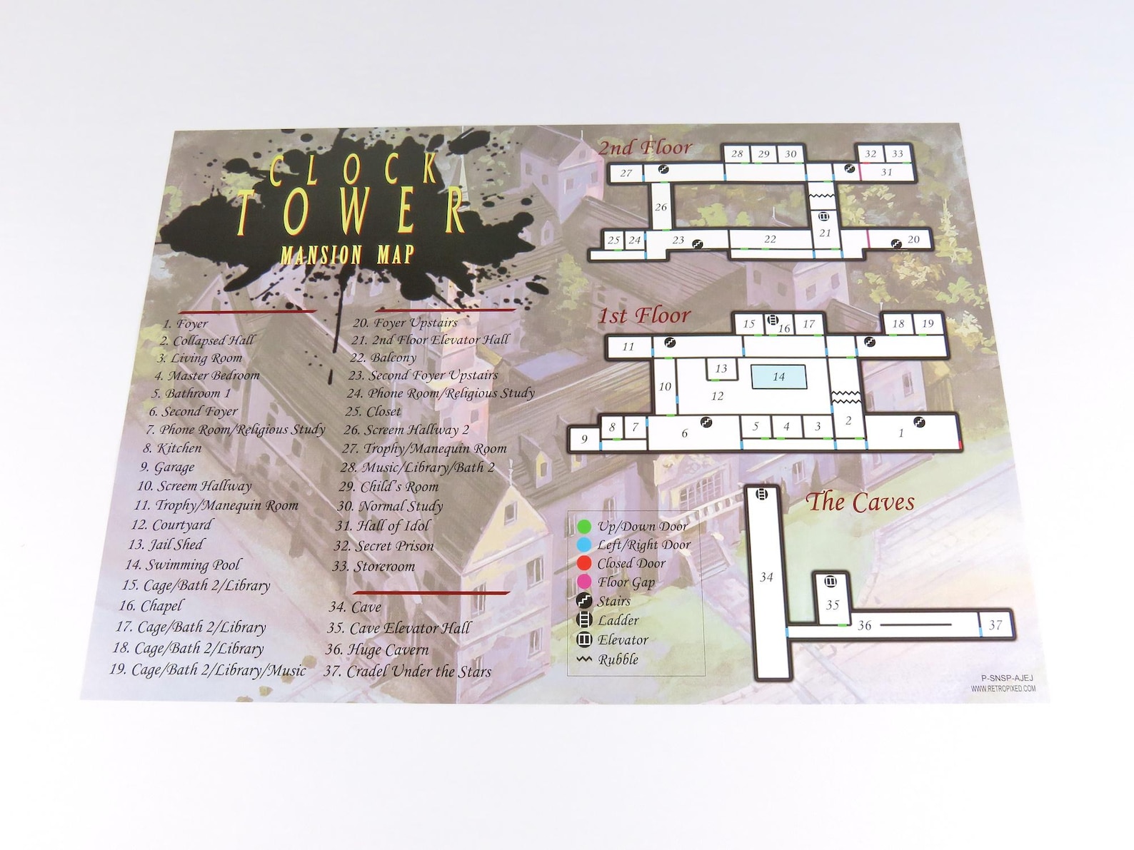 Clock Tower - Super Nintendo - Map (FOLDED) - Etsy