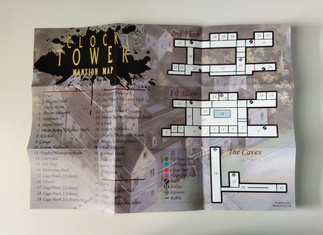 Clock Tower - Super Nintendo - Map (FOLDED) - Etsy