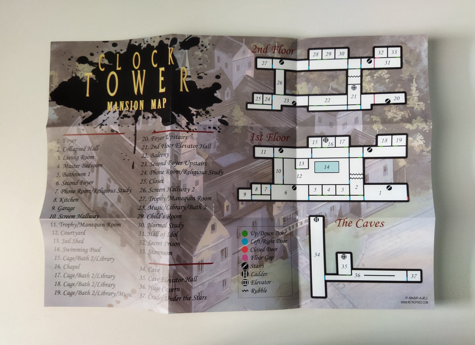 Clock Tower Super Nintendo Map FOLDED - Etsy
