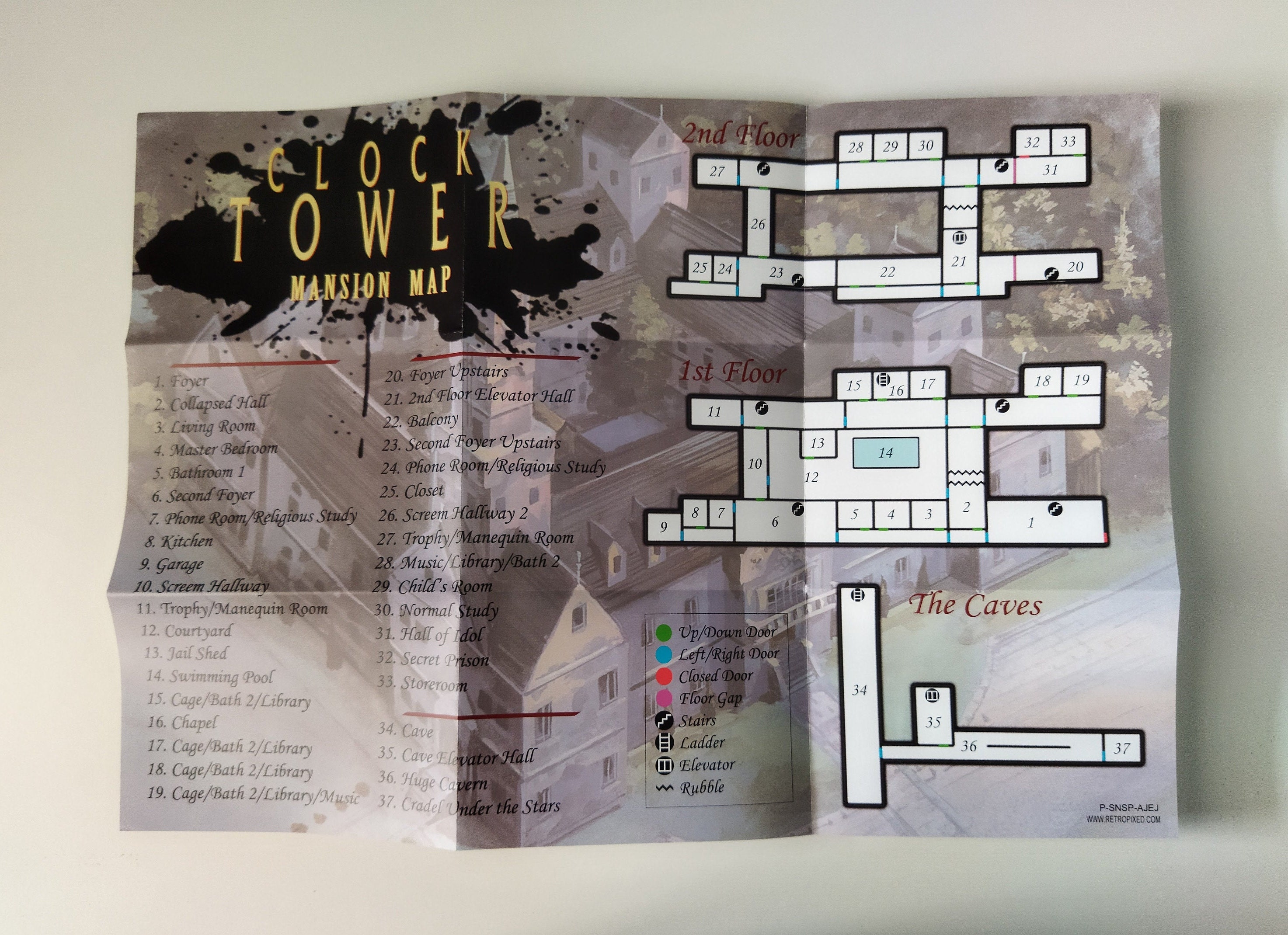 Clock Tower Super Nintendo Map FOLDED - Etsy