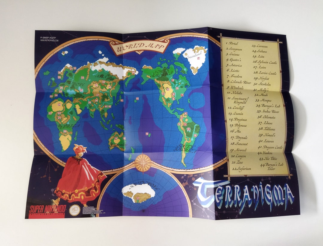Terranigma - Super Nintendo - Poster/map (FOLDED) - Etsy