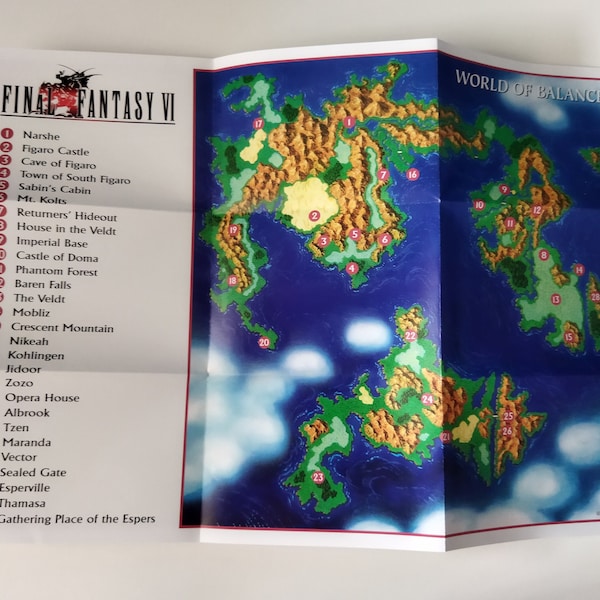 Final Fantasy Map Poster - Etsy