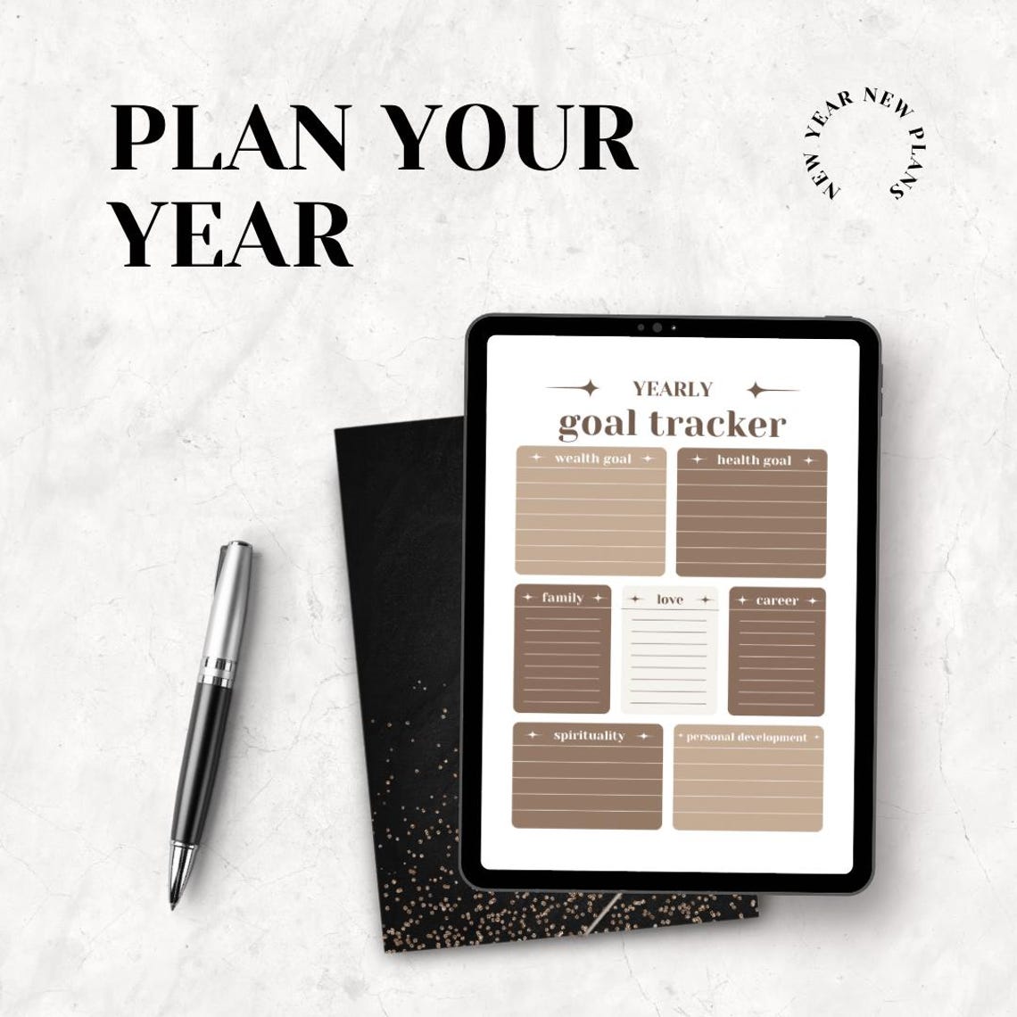 Yearly Goal Tracker - PRINTABLE Journal Page - Goal Journal - Goal ...