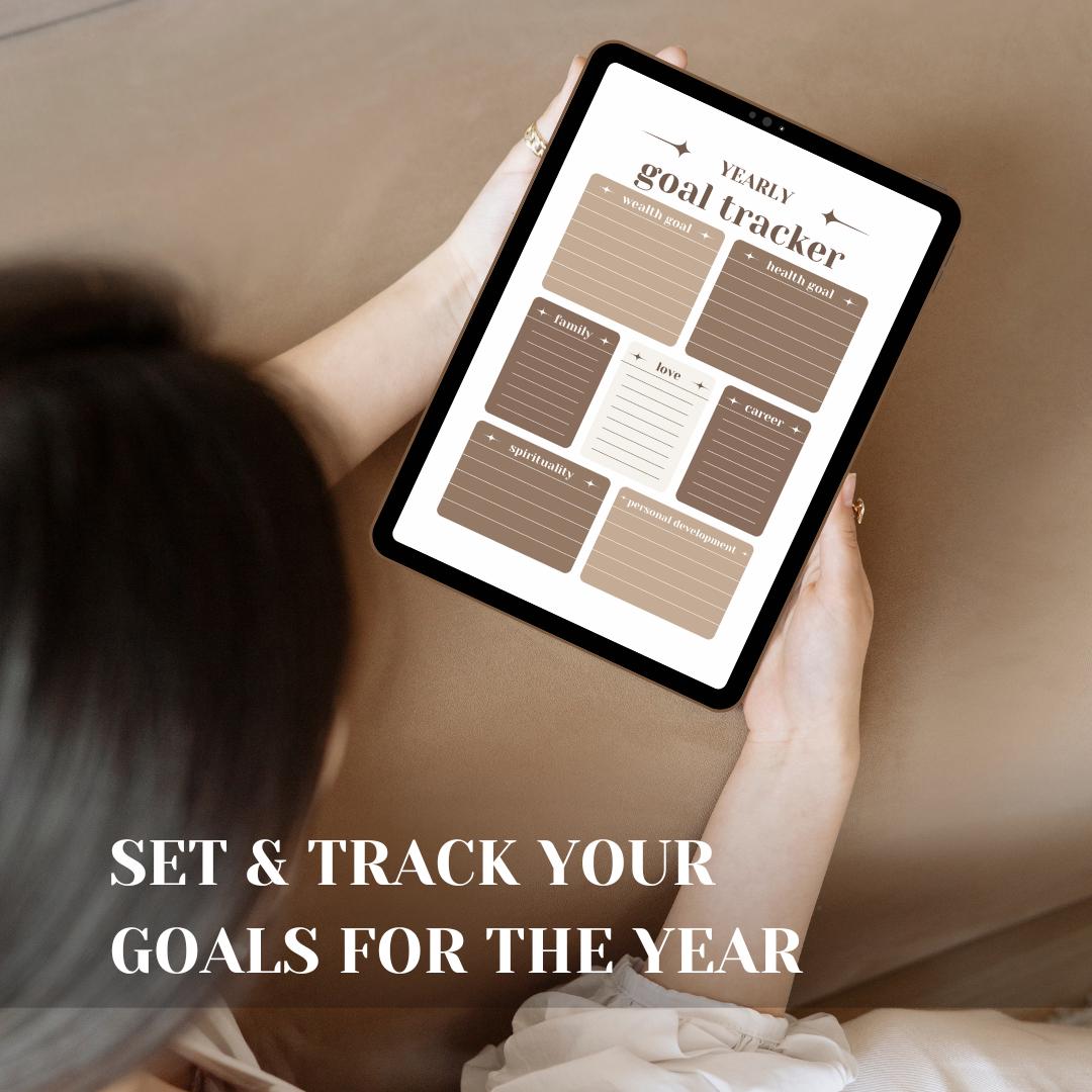 Yearly Goal Tracker - PRINTABLE Journal Page - Goal Journal - Goal ...