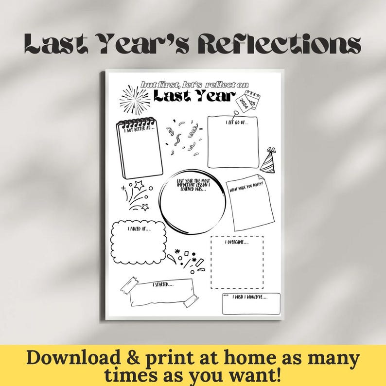 New Year’s Resolution Planner, Digital New Year’s Resolution Planner ...