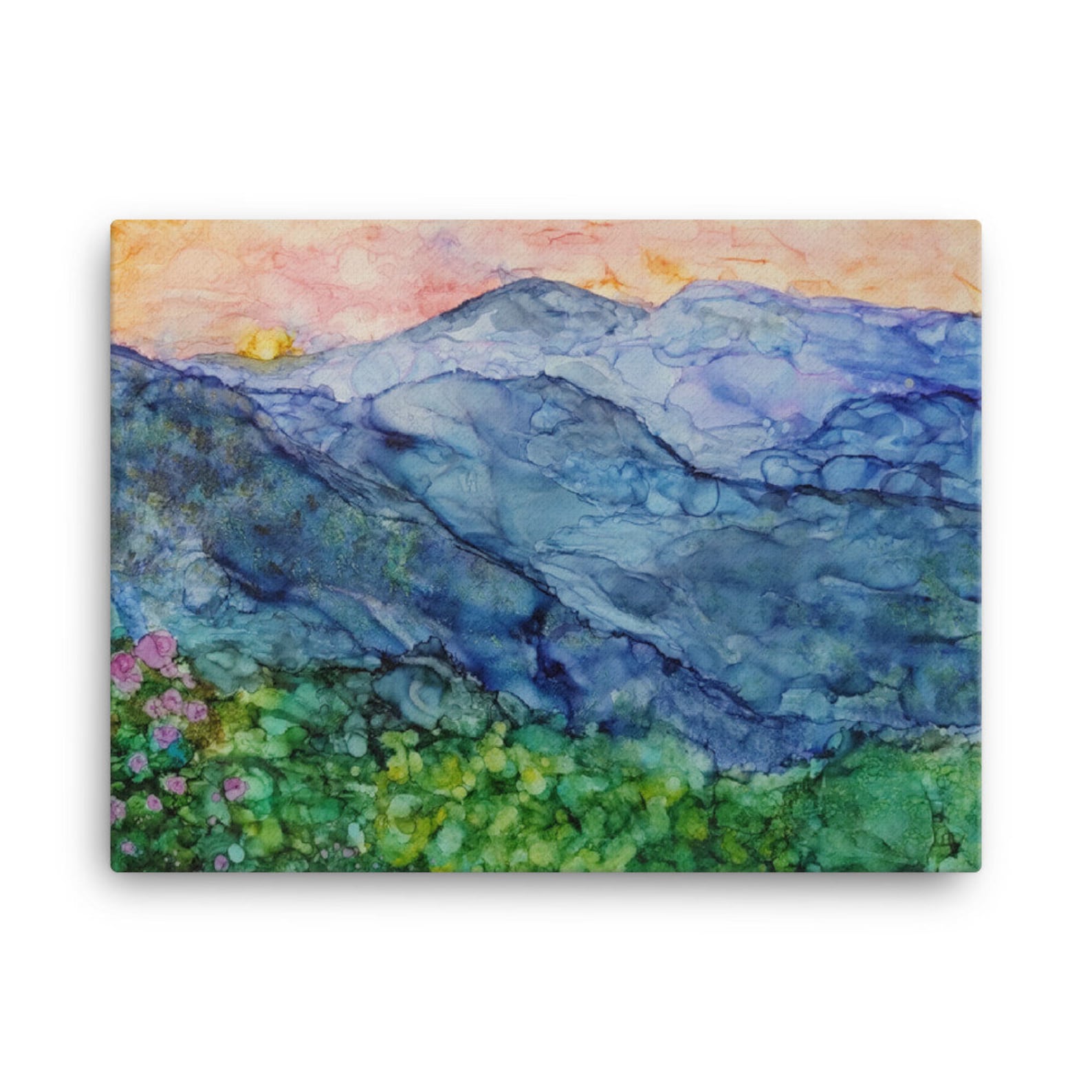 Blue Ridge Mountains Canvas Art, Mountain Painting Canvas Print ...
