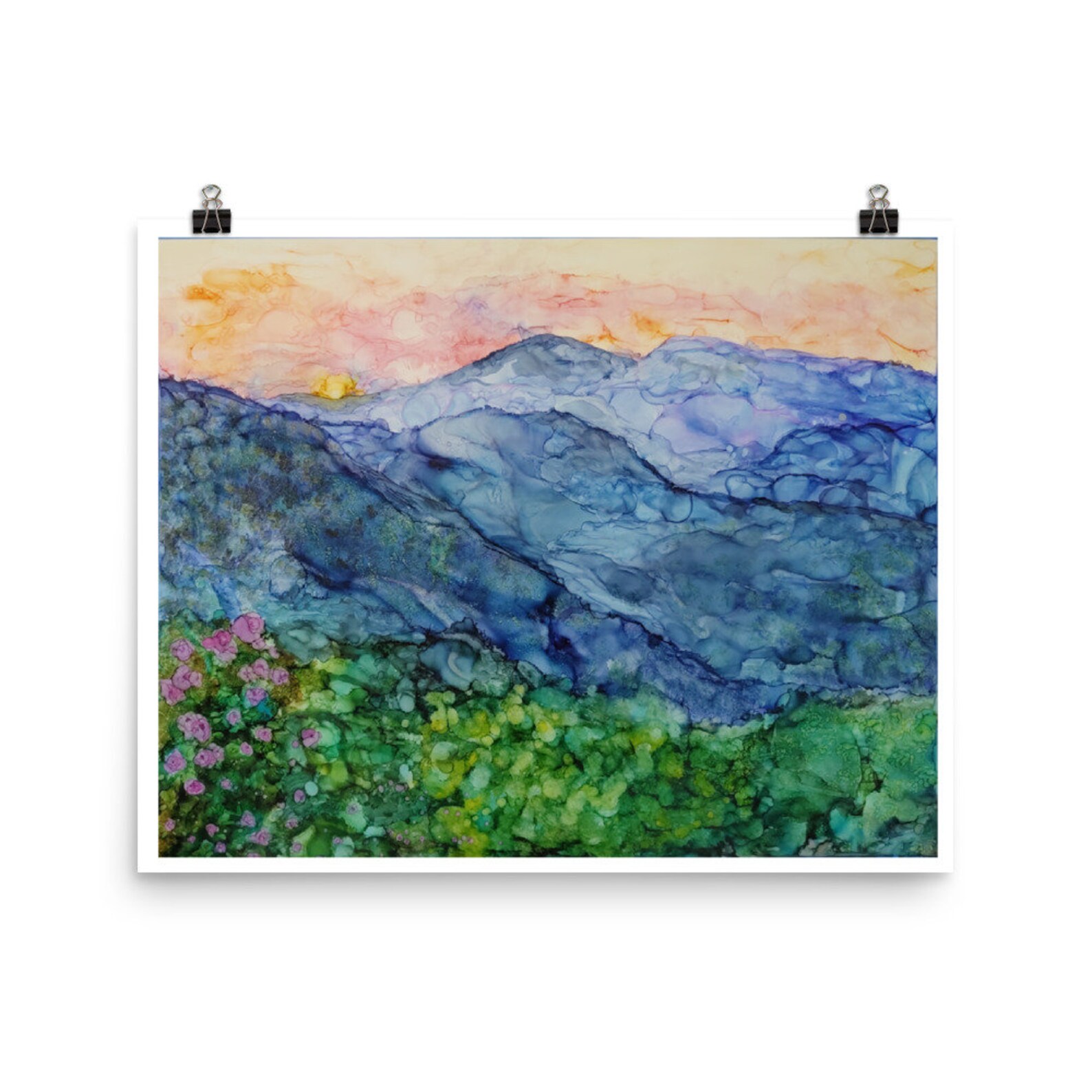 Blue Ridge Mountain Painting Print Landscape Wall Art - Etsy