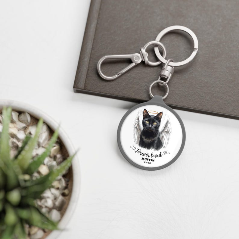 Custom Cat Memorial Keychain, Many Breeds Angel Wings Pet Personalized ...