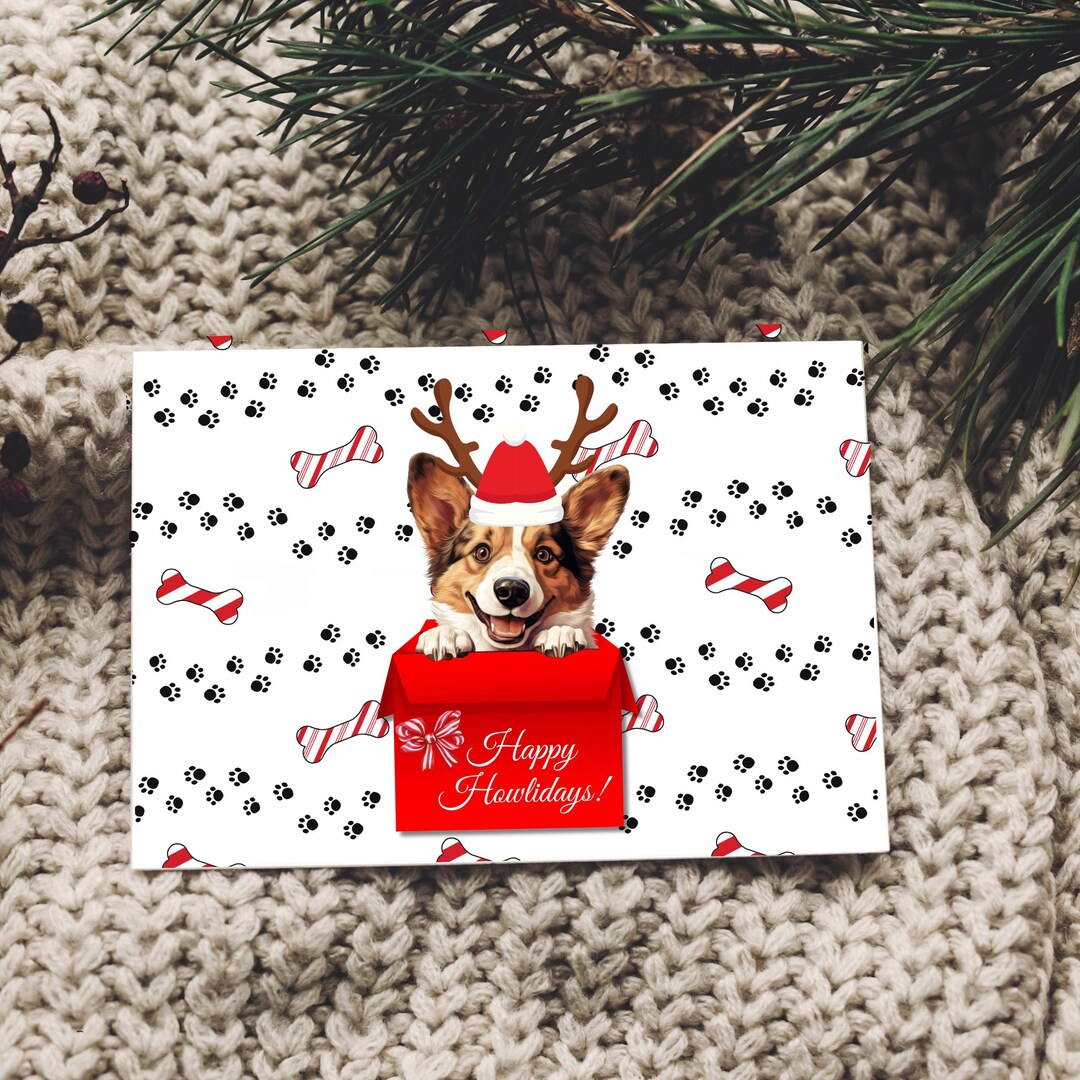 Custom Dog Christmas Card, Printable Card for Dog Lover Many Breeds to ...