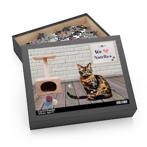 Personalized Tortoiseshell Cat Jigsaw Puzzle 14"x 11" (252 Pcs), Tortie ...