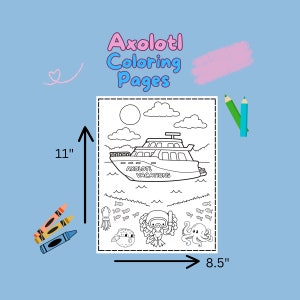 Axolotl Coloring Pages Bundle, Kawaii Cute Drawing Activity (PDF) - Etsy
