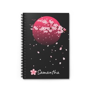 Custom Sakura Cherry Blossom Spiral Notebook Ruled Line, Customized ...