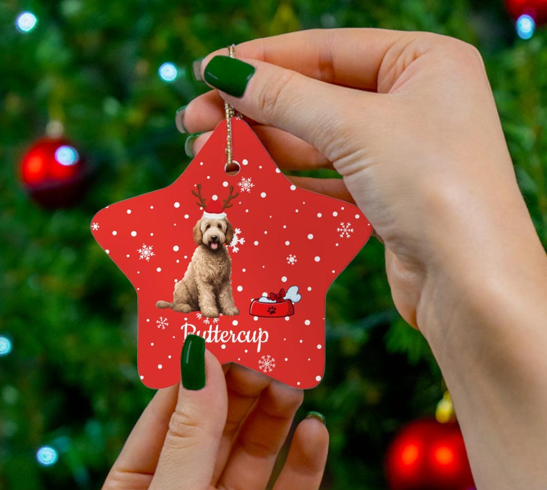 Goldendoodle Labradoodle Personalized Christmas Ornament Star Shaped ...