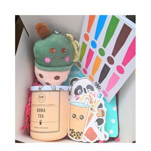 Boba Tea Set Gift Box, Bubble Tea Gifts Bundle, Boba Plush, Milk Tea ...