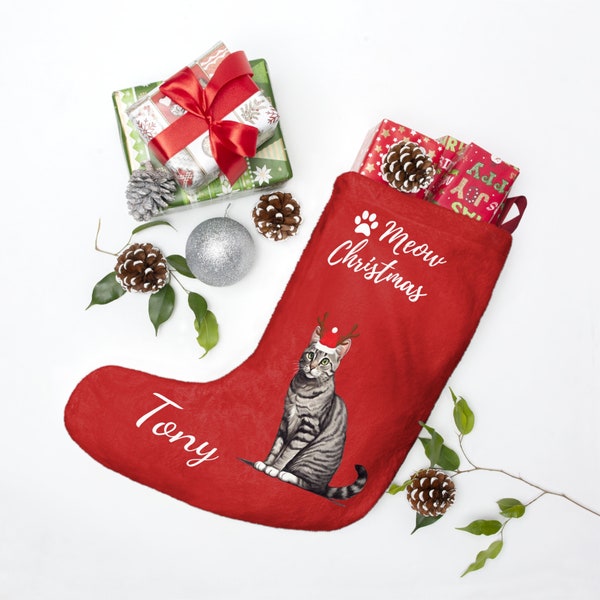 Tabby Cat Stocking Personalized - Etsy