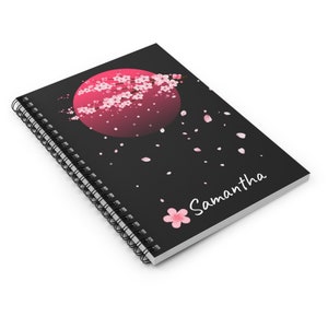 Custom Sakura Cherry Blossom Spiral Notebook Ruled Line, Customized ...