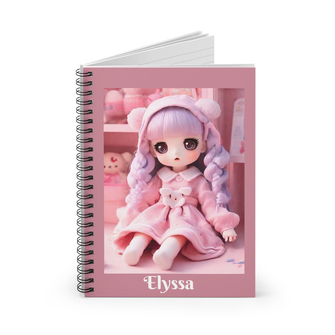 Personalized Cute Doll Spiral Notebook for Girls Ruled Line - Etsy
