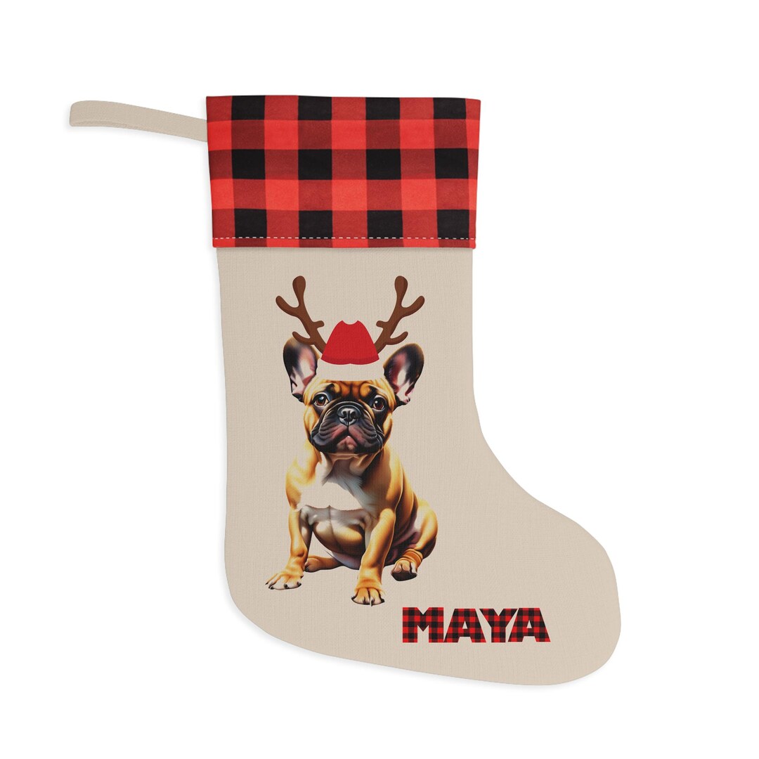 French Bulldog Dog Christmas Stocking Personalized, Frenchie Puppy ...