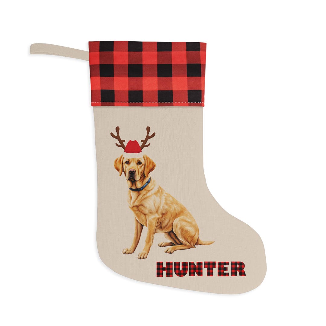 Yellow Lab Dog Christmas Stocking Personalized, Golden Labrador ...