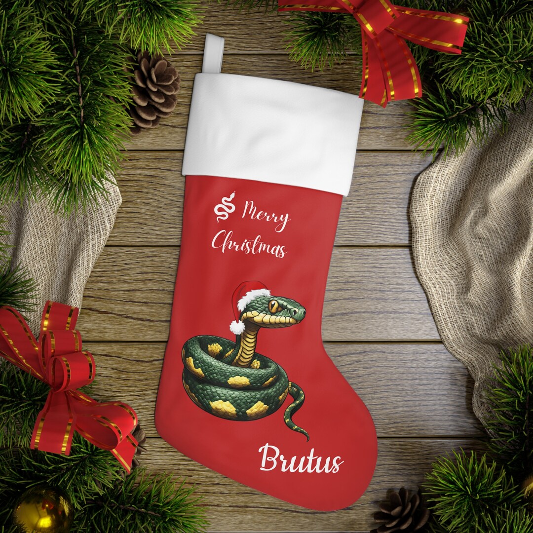 Pet Snake Personalized Christmas Stocking, Ball Phyton Stocking Holiday ...