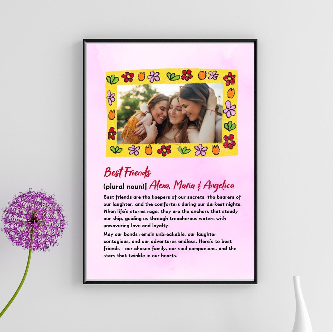 Personalized Best Friends Gift, Custom Names Picture Friendship BFF ...