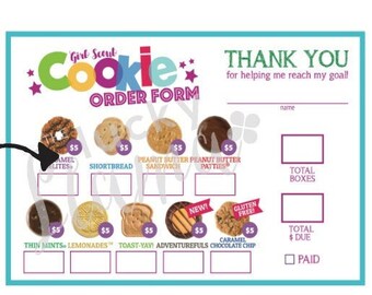 Abc Girl Scout Cookie Order Form - Etsy