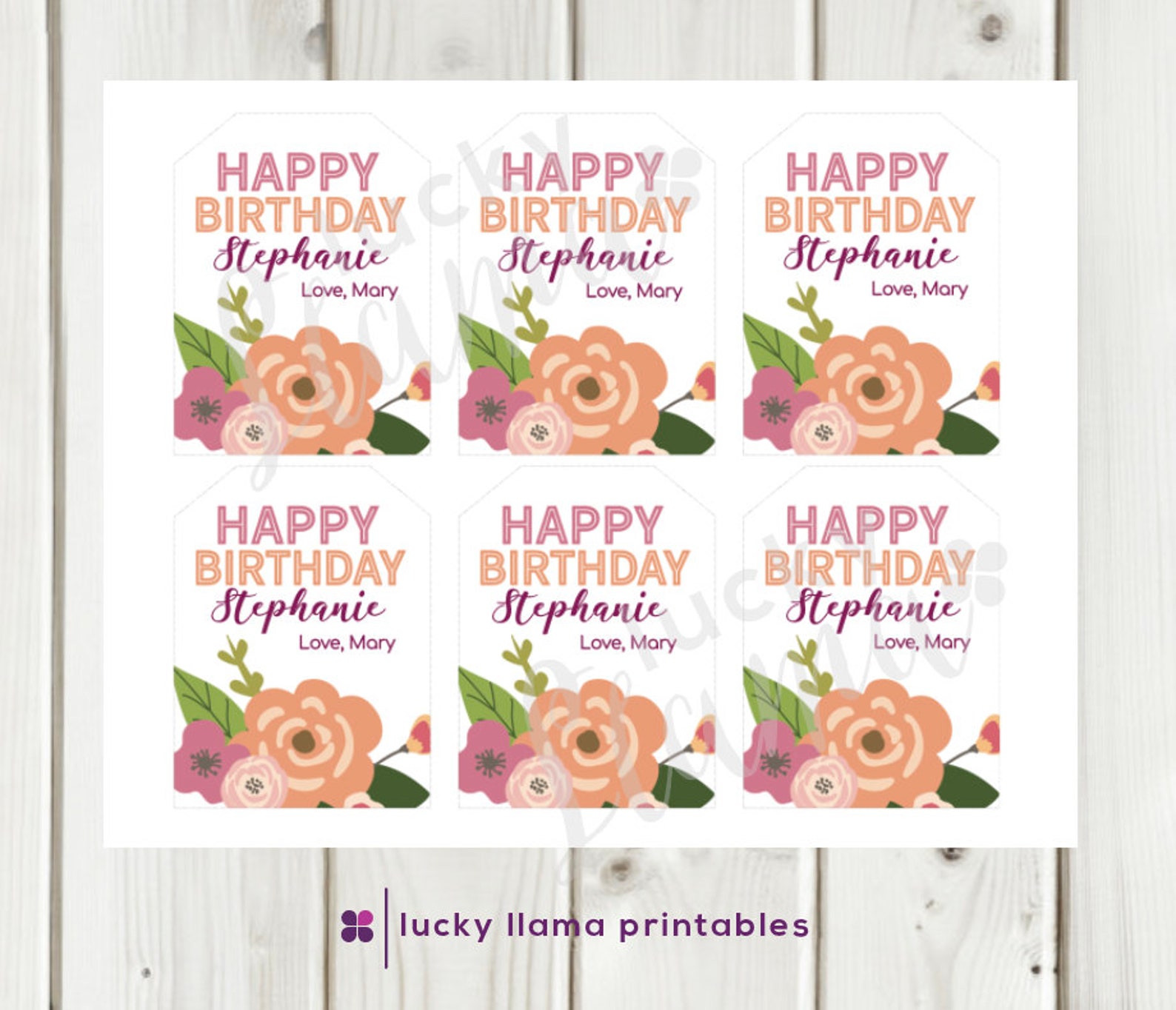 Editable Happy Birthday Gift Tag Personalize Your Own Tag - Etsy
