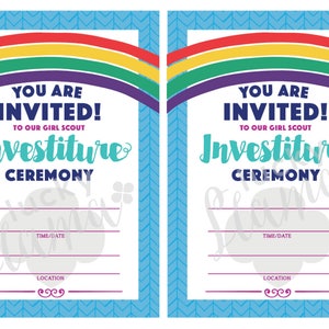 Girl Scout Investiture Invitation (editable Option Included) - Instant ...