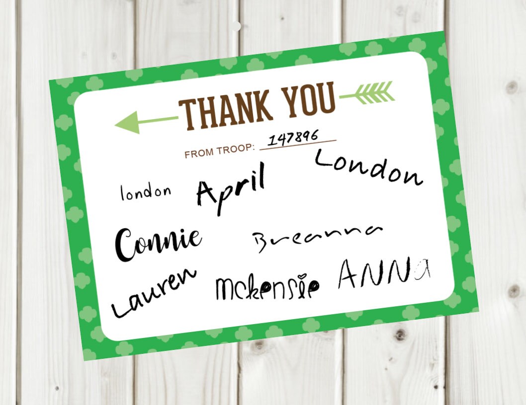 Thank You Card From Troop - Etsy