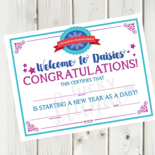 Girl Scouts Investiture/rededication Certificate Welcome to | Etsy