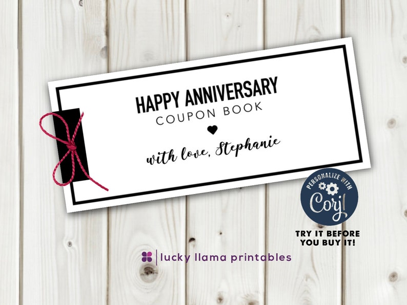Editable Anniversary Coupon Book Instant Download - Etsy Australia