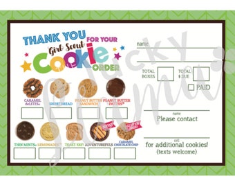 Girl Scout Cookie Receipt | Etsy