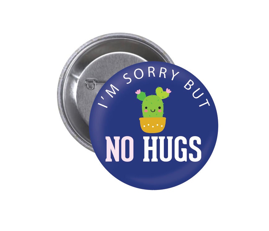Social Distancing Awareness Buttons No Hugs Pin Virtual Hug | Etsy