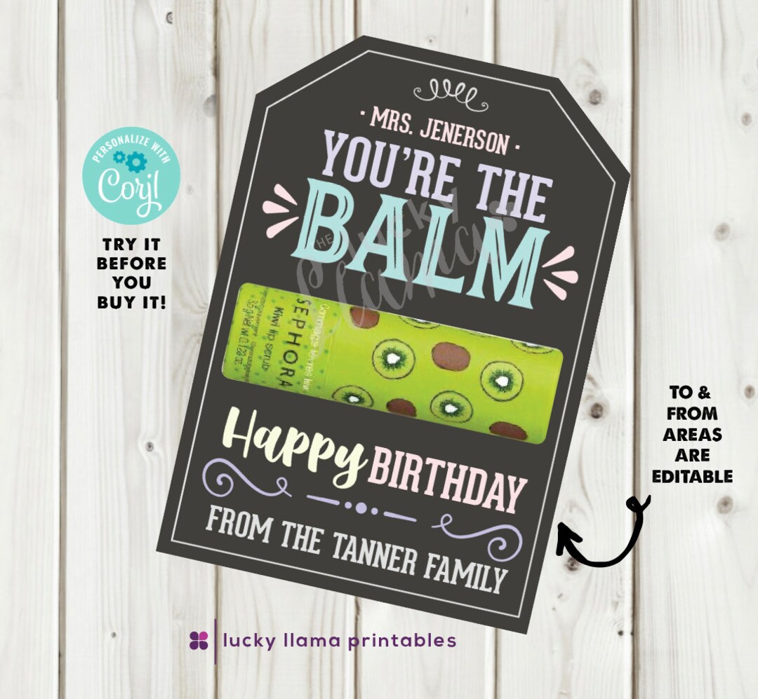 Editable Birthday Gift Tag Instant Download - Etsy