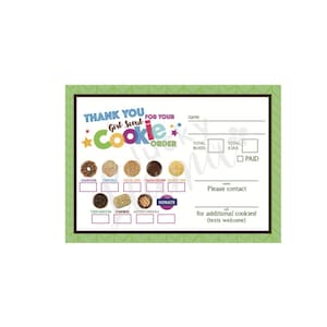 LBB Girl Scout Cookie Order Form/receipt (8 Cookies, No Gf Cookies ...