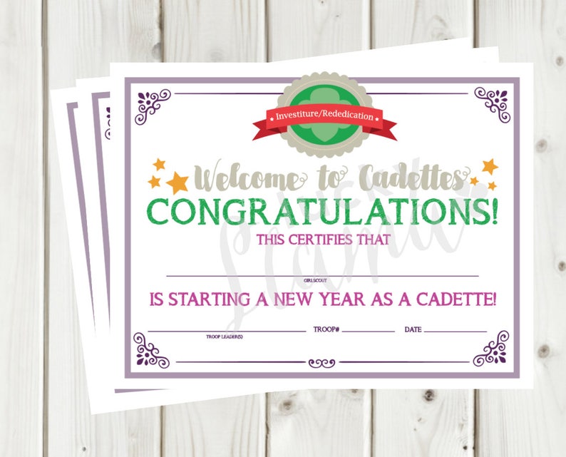 Girl Scouts Investiture/rededication Certificate Welcome to - Etsy